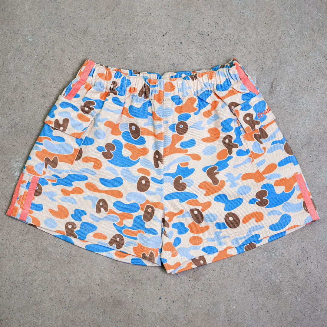 Kids Spell It Out Cargo Shorts - Camo Print – Tim & Gerry's Kids Boutique