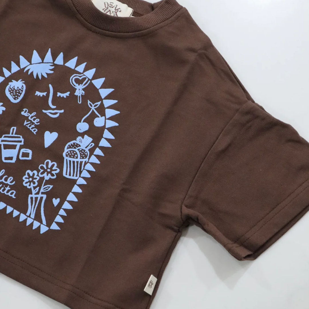 Dolce Vita Tee - Chocolate – Tim & Gerry's Kids Boutique
